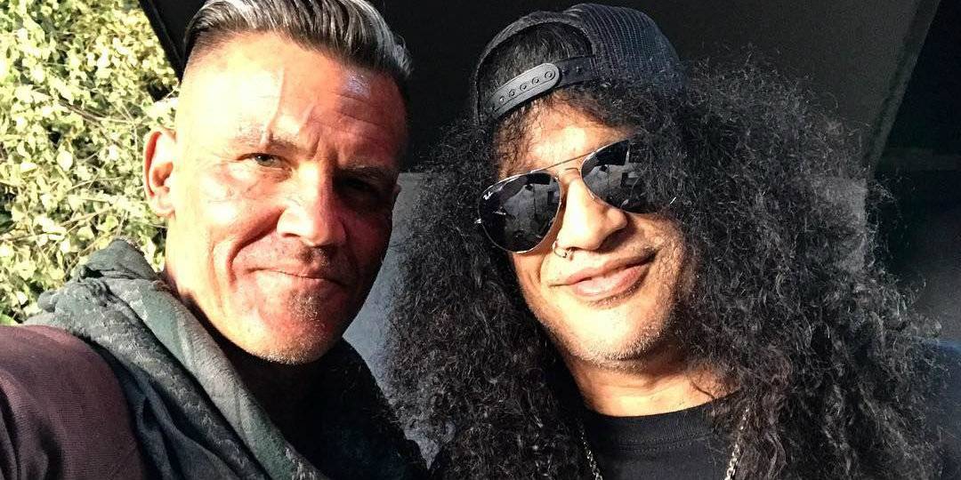 Josh Brolin Hangs with Slash on Deadpool 2 Set