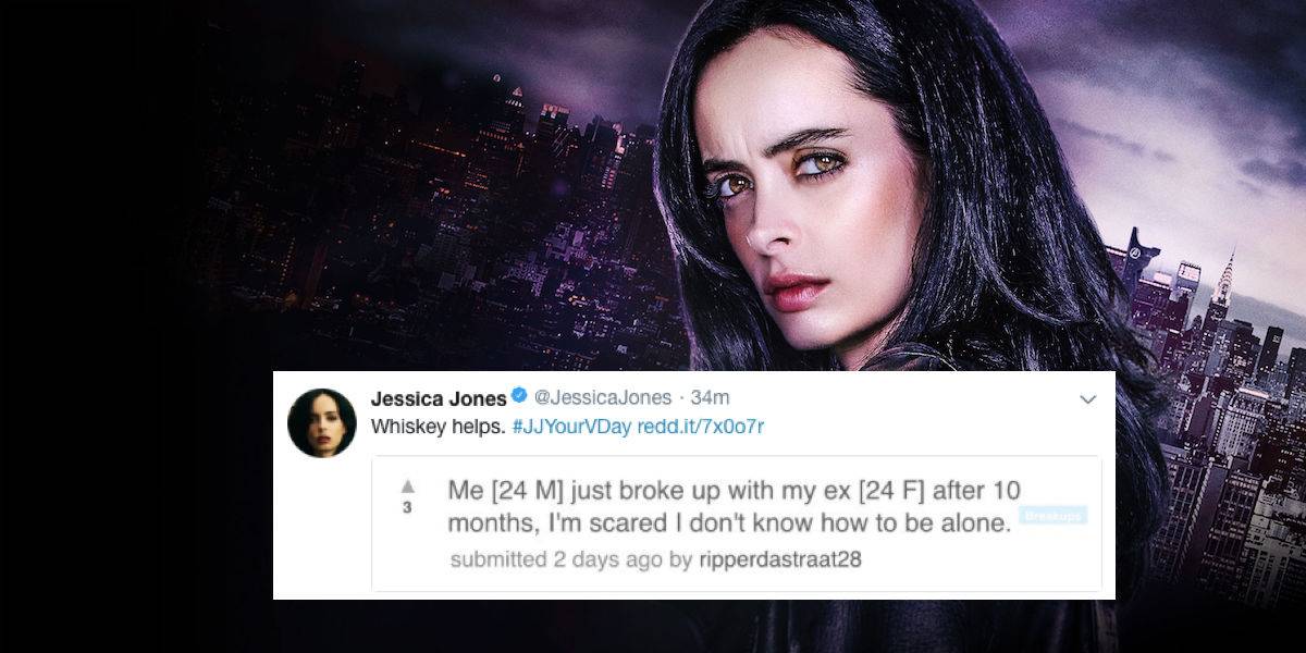 Jessica Jones Offers Valentine's Day Advice on Twitter