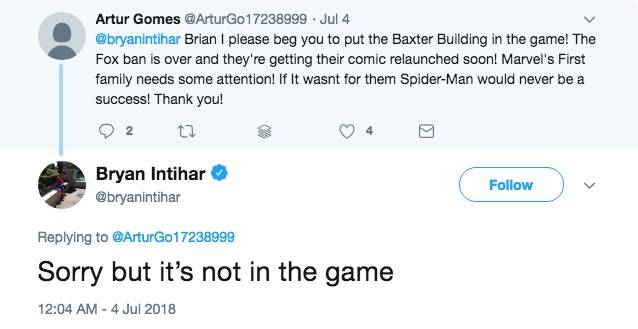 Spider-Man PS4 Game May Not Include Fantastic Four