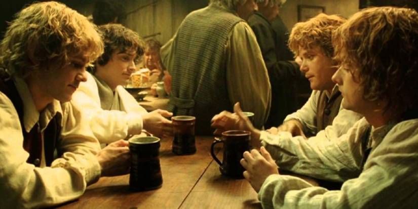 merry and pippin smoking at isengard