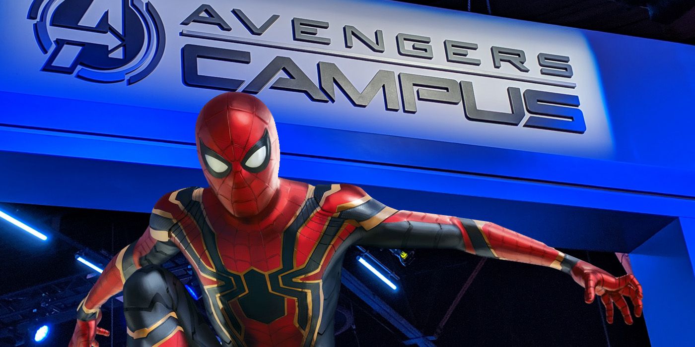 Disney's Avengers Campus Light Test Shows Spider-Man Building Lit Up