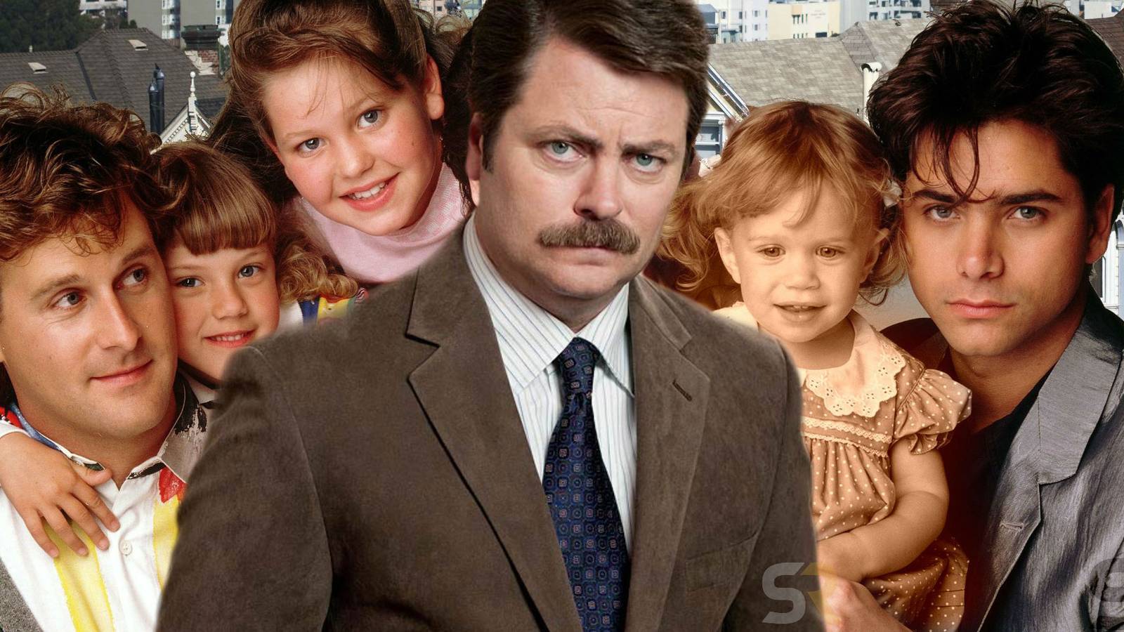 Full House Cast Is Replaced by Nick Offerman in Bizarre Mashup