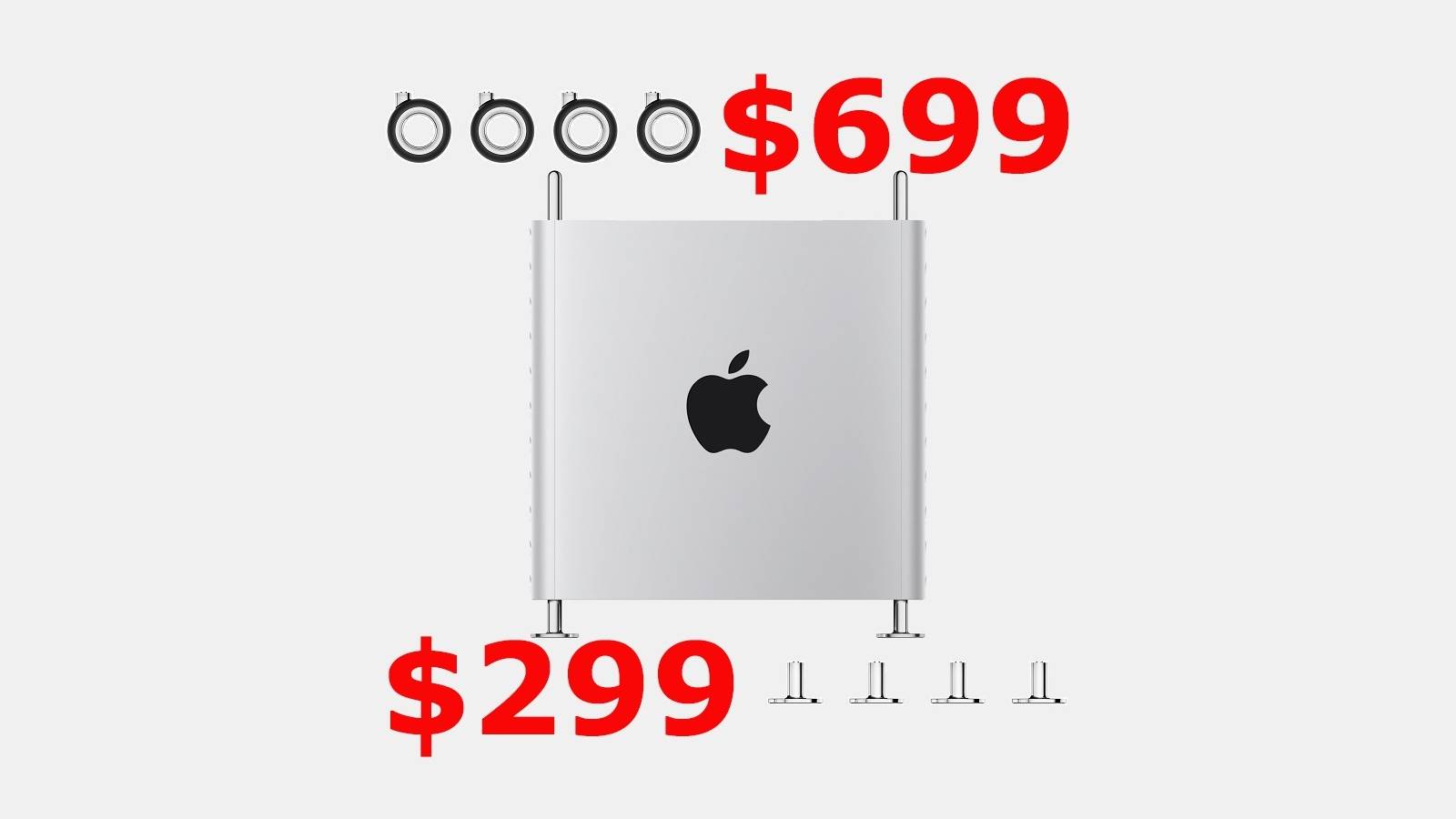 Apple's Expensive Mac Pro $699 Wheels & $299 Feet Get Roasted Online