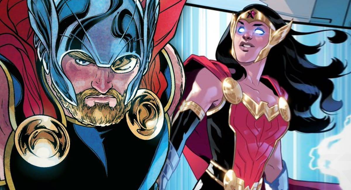 Wonder Woman Becomes THOR IN Marvel/DC Crossover Art