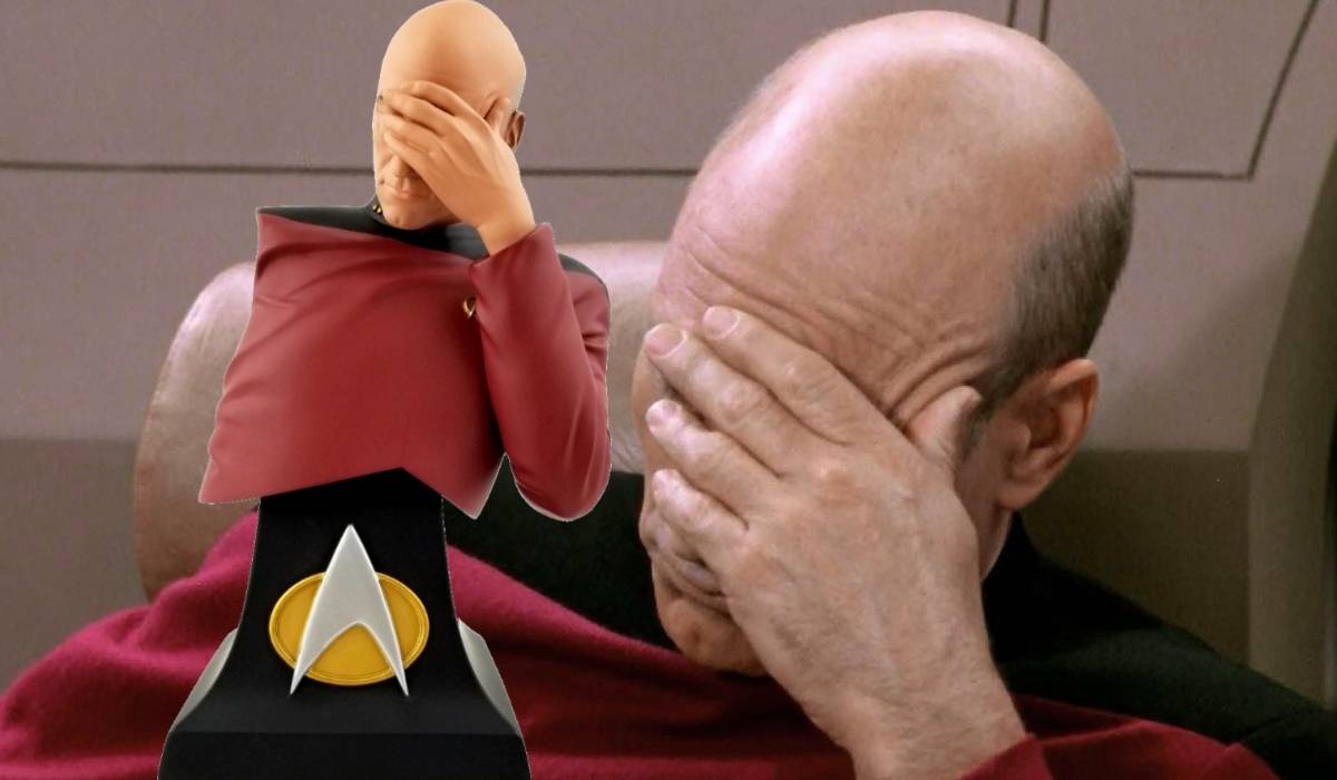 Picard Facepalm Statue Large Busts Of Jean Luc Picard And Christopher