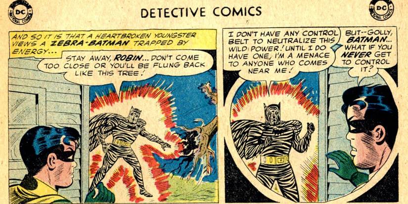The Origin of Batman's Weirdest Zebra-Striped Batsuit