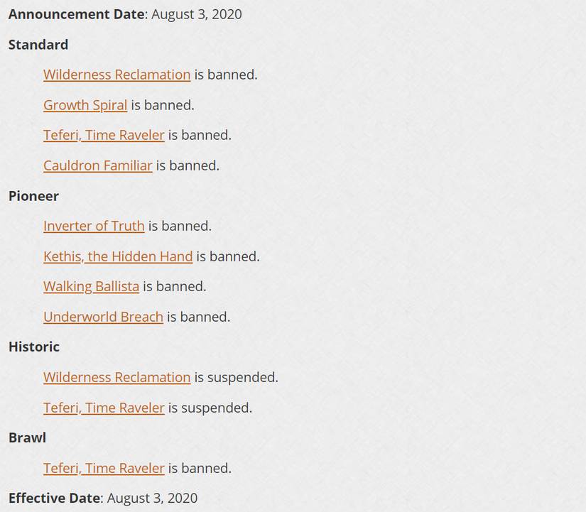 Magic: The Gathering's New Banned List Update Is Huge & Totally Changes ...