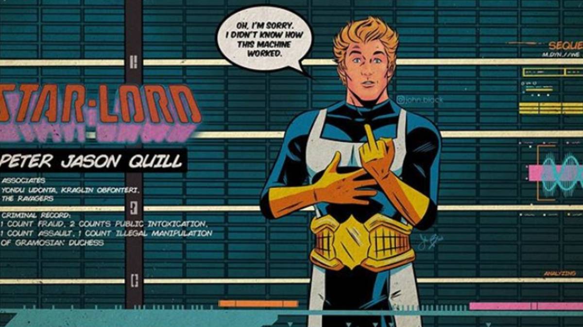 Star-Lord Giving The Finger in Guardians Gets A Retro Marvel Makeover