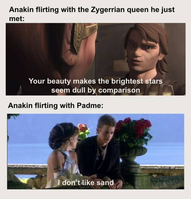 Padme Anakin Memes Padme Cries About Anakin Meme By Cameron Kiesser On