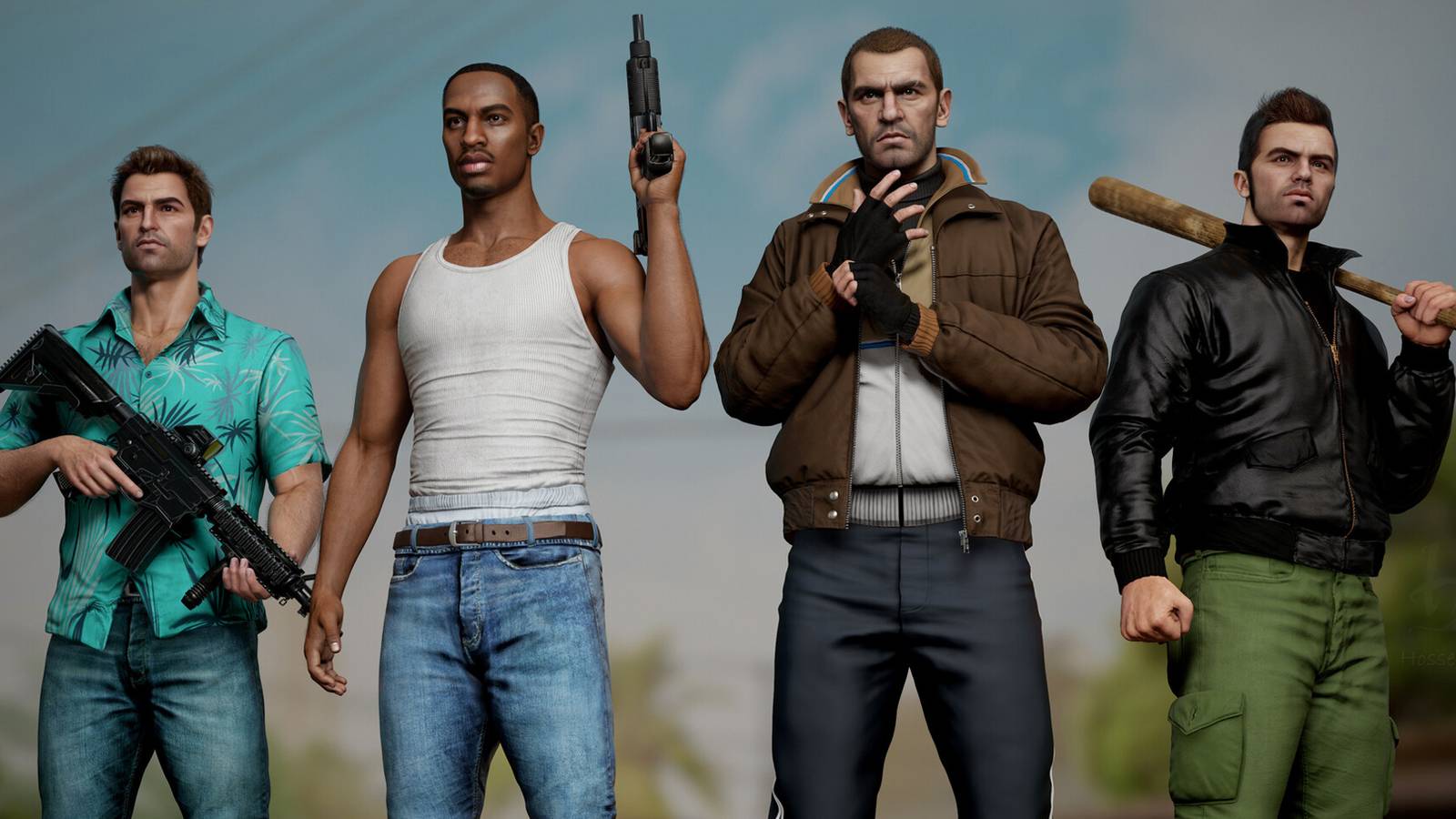 Classic GTA Protagonists Get Modern 3D Makeover By Artist