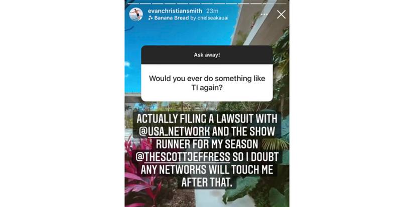 Temptation Island: Evan Smith To File A Lawsuit Against USA Network