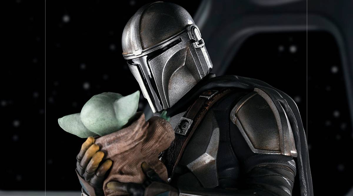 Mandalorian Statue Brings Sad Goodbye With Grogu To Life