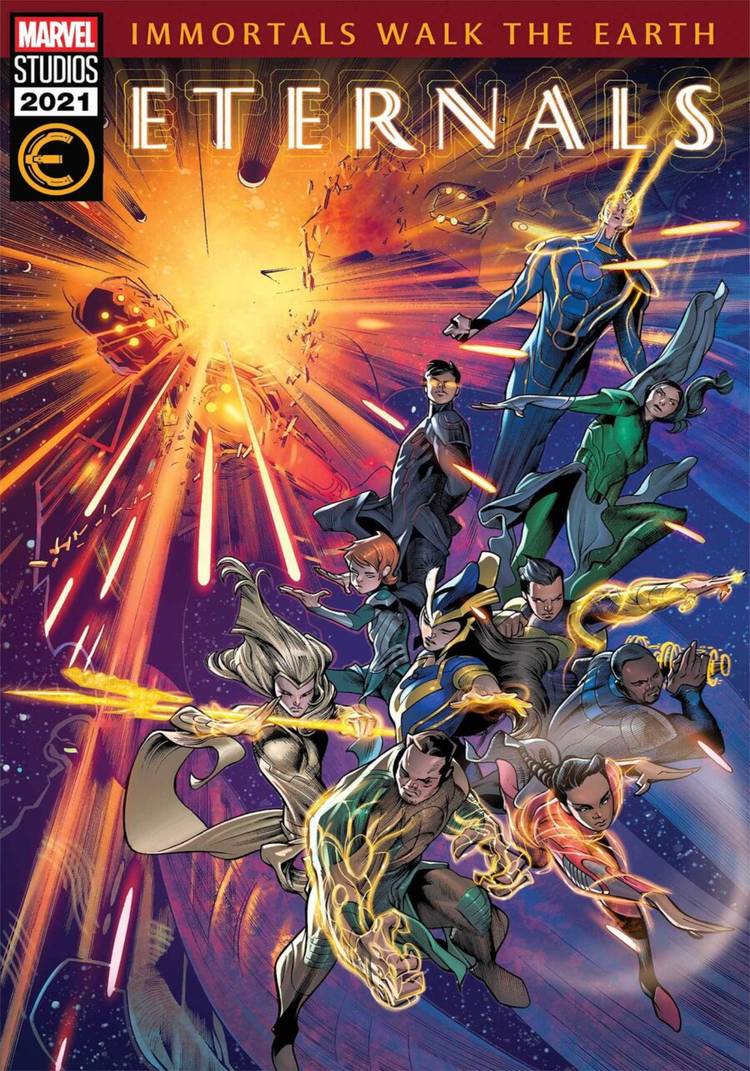 The MCU Eternals Unleash Their Powers in Marvel Comic Art