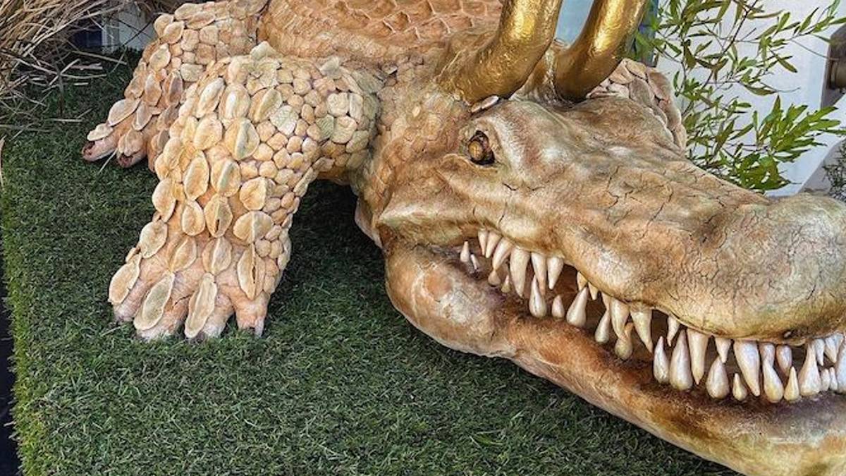 Giant Alligator Loki Made Out Of Bread By Bakery