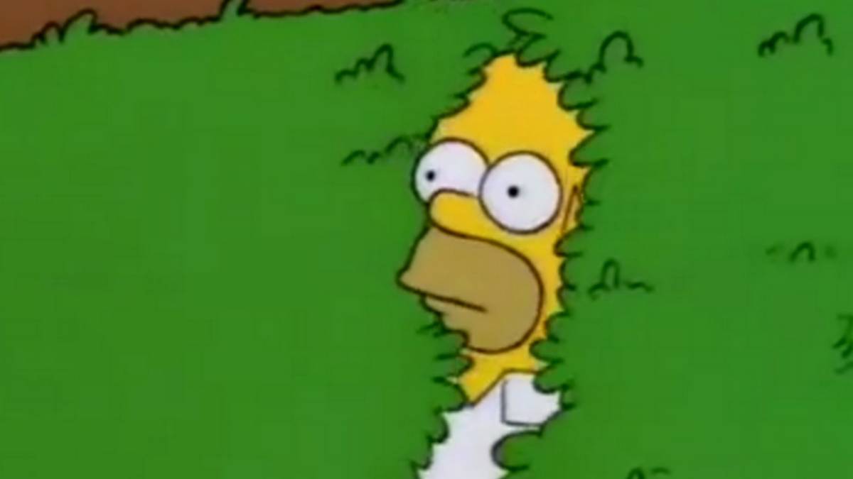 Homer Simpson Backs Into Bushes Meme Recreated by Bart & Milhouse