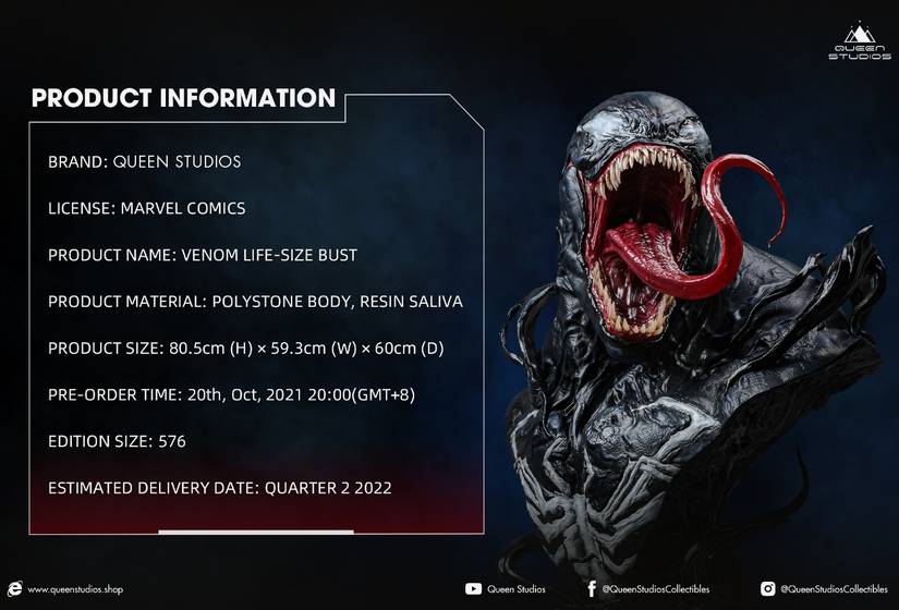 Venom Becomes the Lethal Protector in Ultra-Realistic, Life-Sized Bust