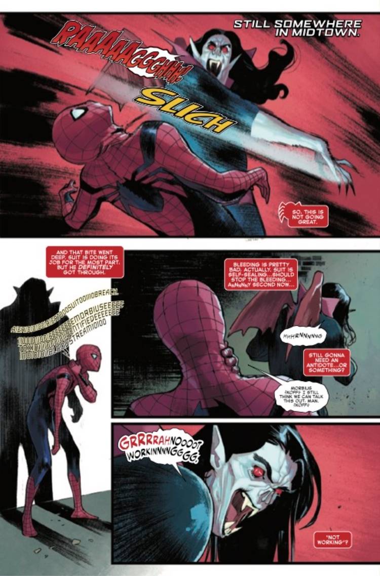 Morbius Battles the New Spider-Man Ahead of His Movie Debut