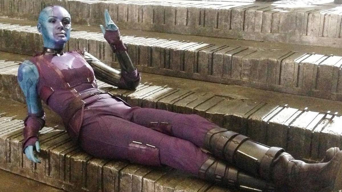 Guardians of the Galaxy Image Shows Karen Gillan Relaxing in Nebula Makeup