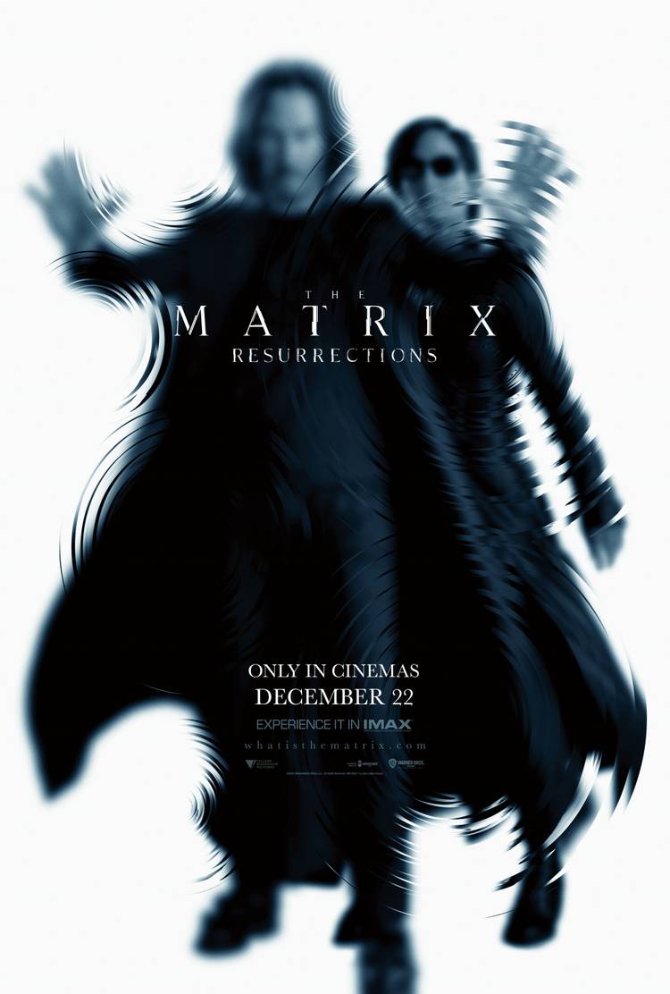 Matrix Resurrections Poster Blurs Neo & Trinity With Bullet Time Effect