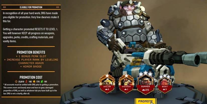 Deep Rock Galactic: How To Promote Your Character