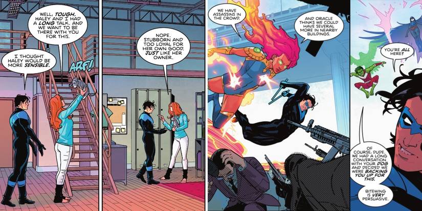 Nightwing's Puppy Officially Shows Batman's Dog How It's Done