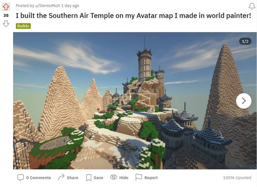Minecraft Build Recreates Avatar's Southern Air Temple