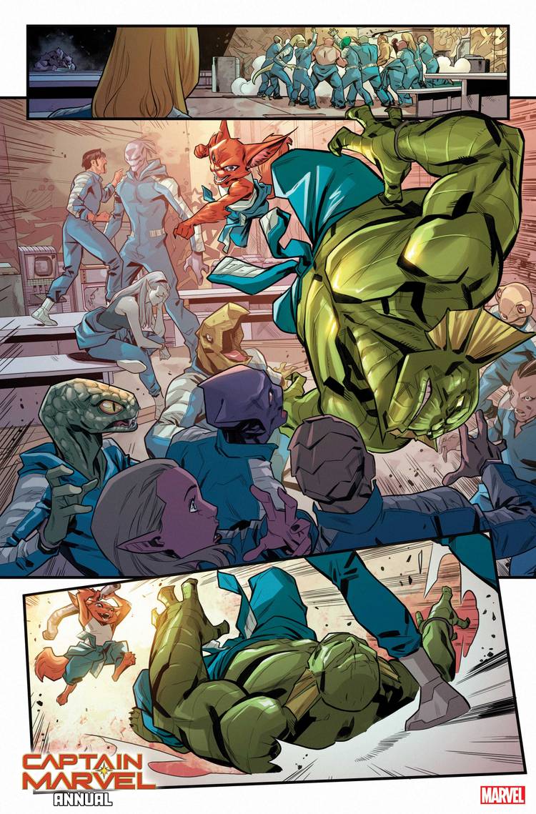 Captain Marvel Breaks Out of Prison After an Intergalactic Bar Fight