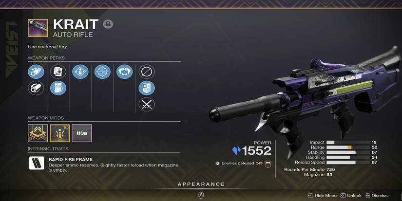 Destiny 2: How to Get The Krait (& God Rolls)