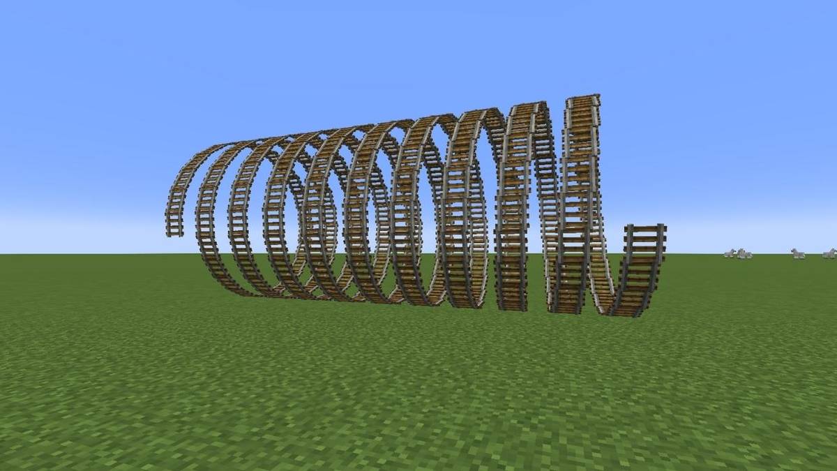 Minecraft Command Blocks Used To Make Minecart Loop-de-Loop