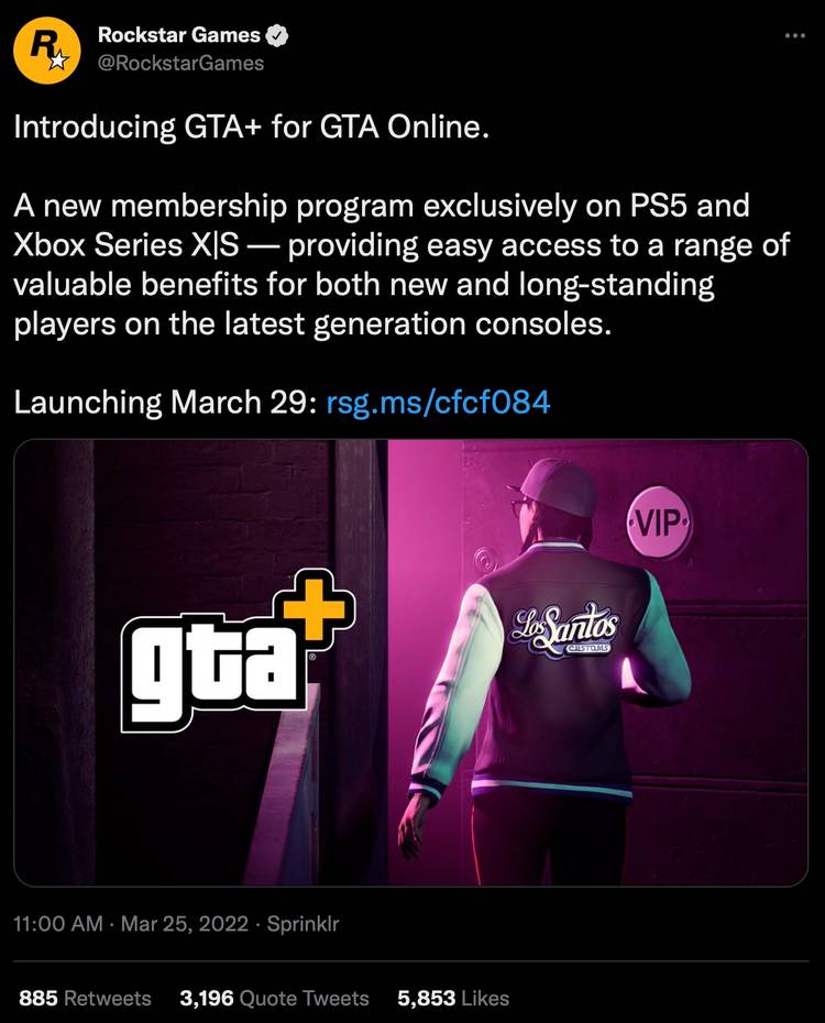 GTA Subscription Service Announcement Ratioed By Angry Players