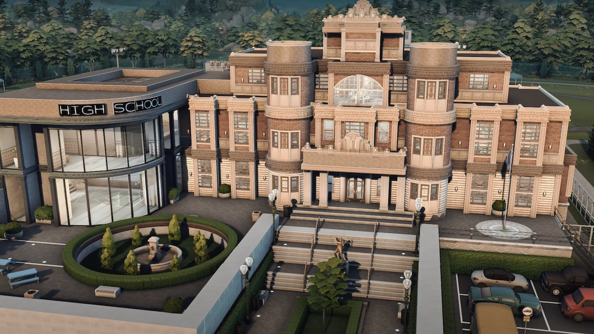 Sims 4 Player Speed Build Shows Off Stunning School Building Architecture
