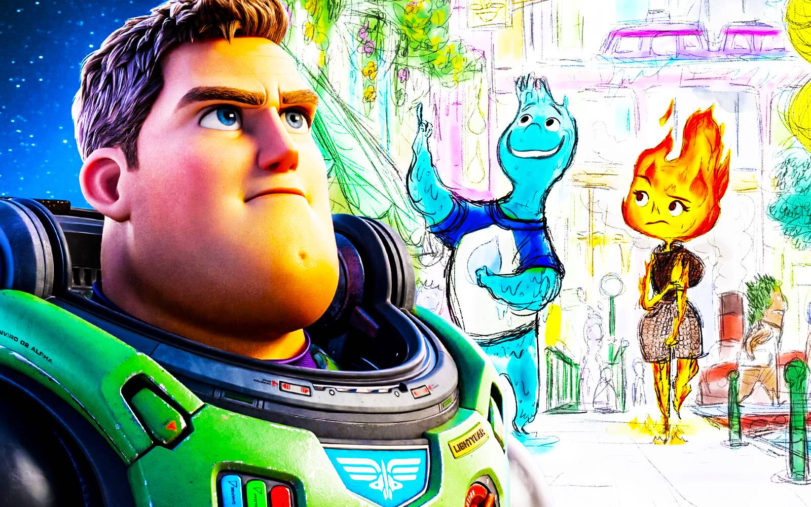 Buzz Lightyear Agus Adhmadach Ag Eitilt