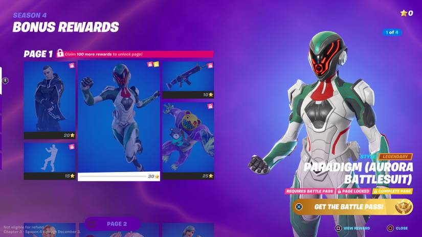 Fortnite Chapter 3 Season 4 Battle Pass Guide (Stars, Tiers, & Rewards)