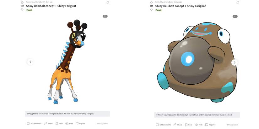 Pokémon SV's Bellibolt & Farigiraf Get Shiny Forms Thanks To Fan