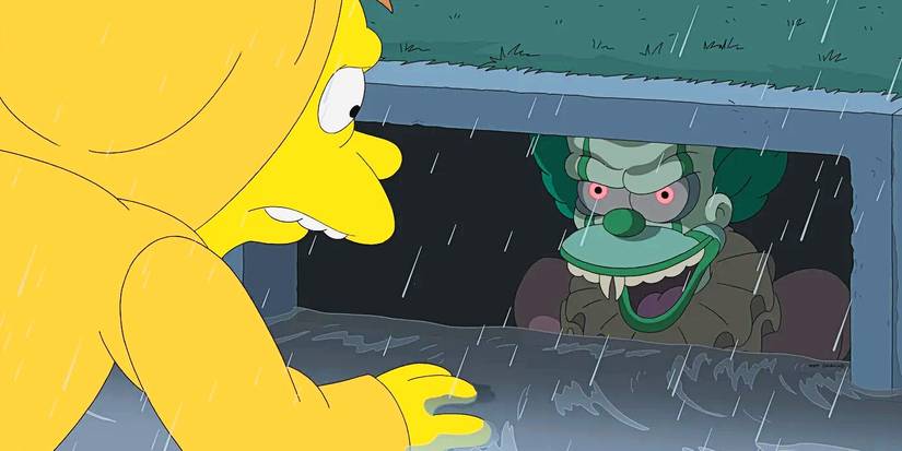 Krusty Becomes Pennywise the Clown In Simpsons IT Parody Images