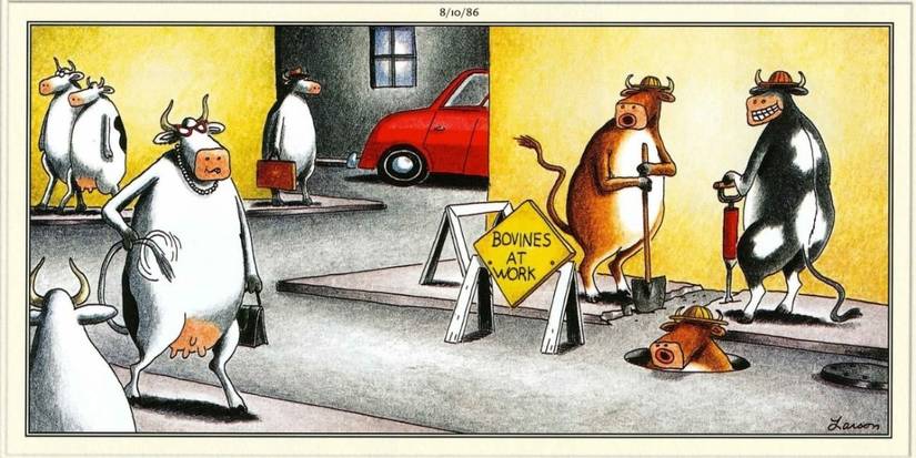 Gary Larson's 10 Funniest Far Side Comics About Cows