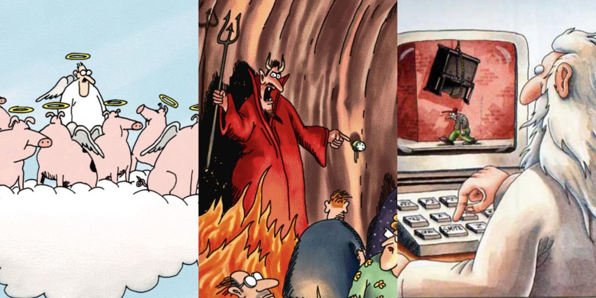 Gary Larson's 10 Funniest Far Side Comics About Heaven And Hell