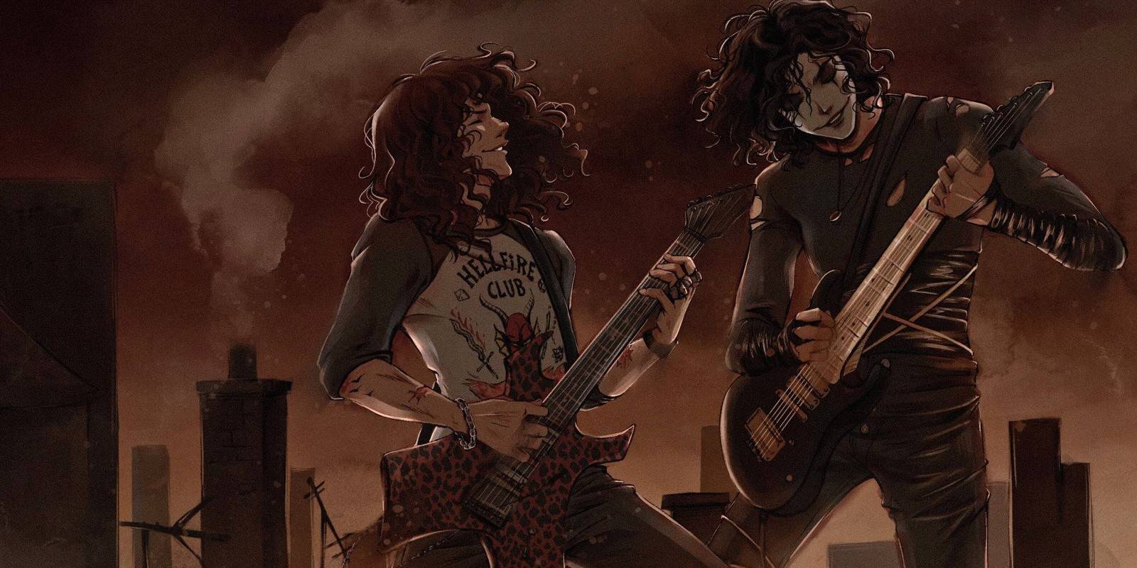 Stranger Things' Eddie Rocks Out With The Crow's Eric In Crossover Art
