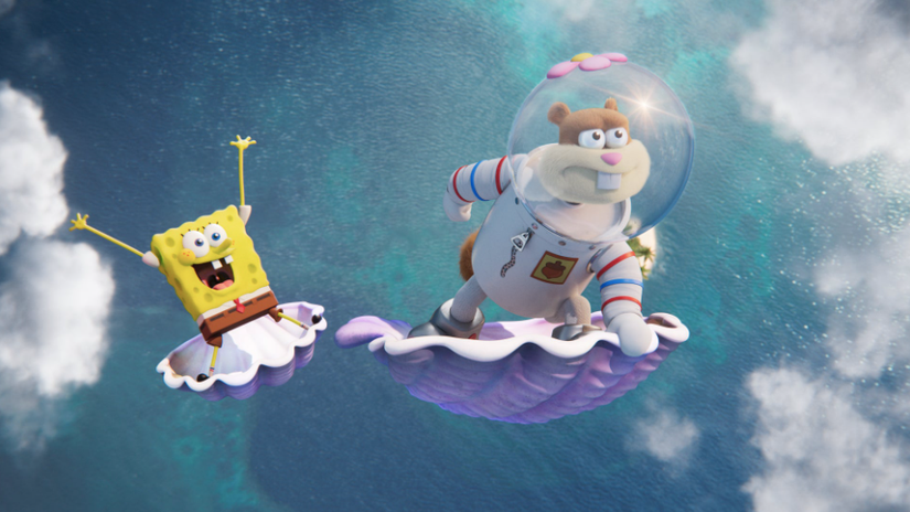SpongeBob & Sandy Fly To Save Bikini Bottom In New Movie's First Image