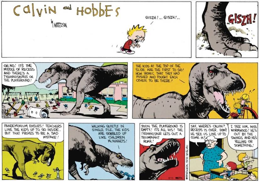 10 Darkest Calvin and Hobbes Comics About Dinosaurs