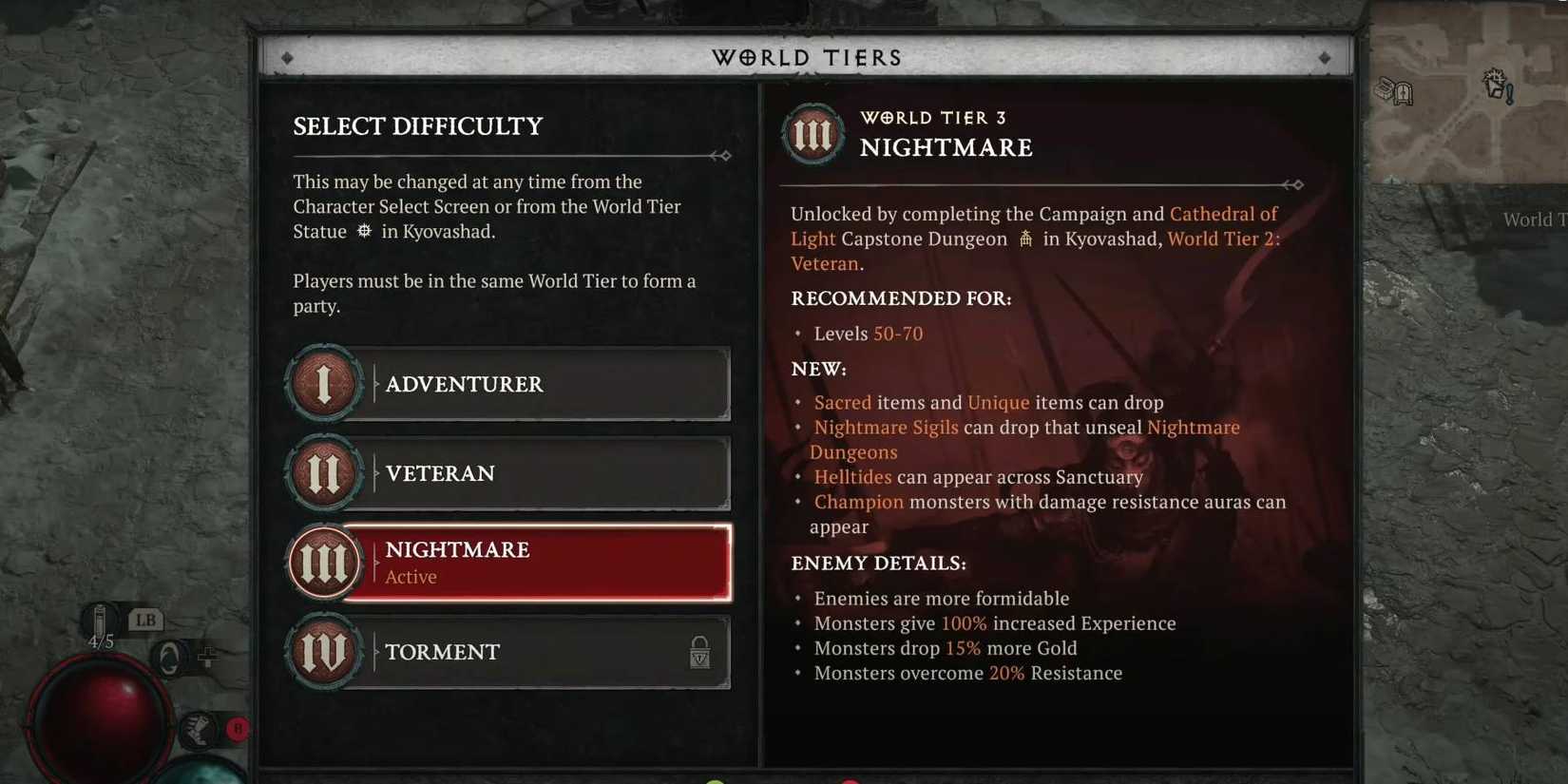 Diablo 4: How To Unlock Nightmare Difficulty