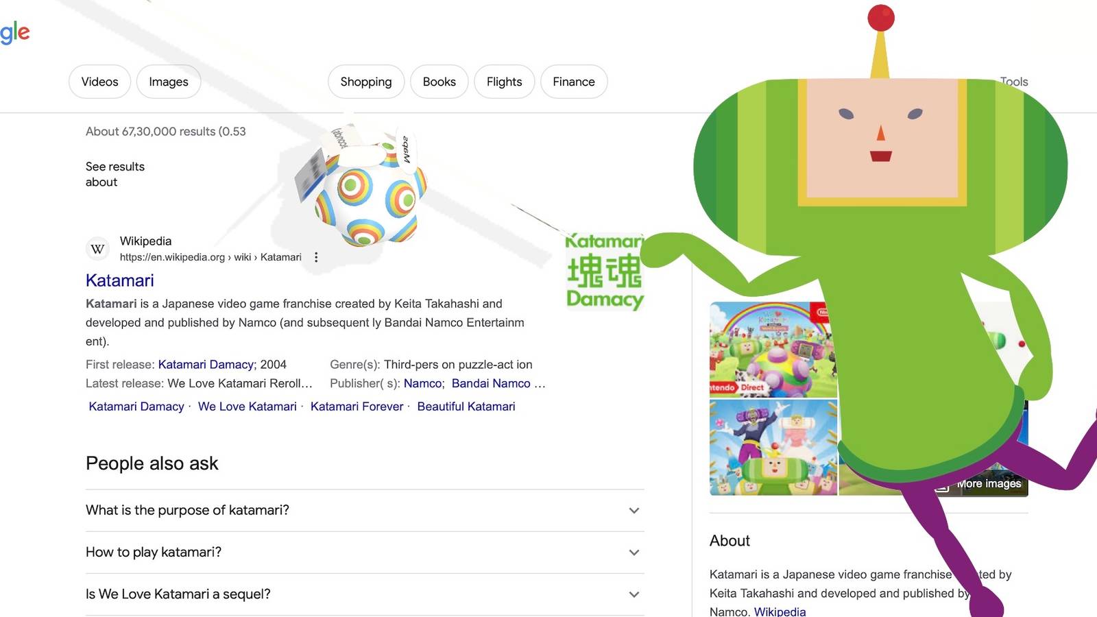 How To Find The Katamari Google Search Easter Egg