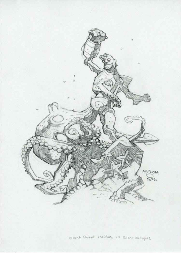 Exclusive: GIANT ROBOT HELLBOY #2 Covers Pit Big Red Against Kaiju Monsters