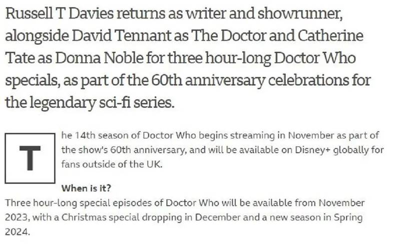 Doctor Who Season 14 Release Date Revealed & Then Removed On BBC Website
