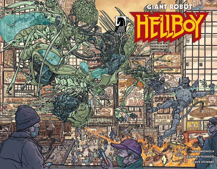 Exclusive: GIANT ROBOT HELLBOY #2 Covers Pit Big Red Against Kaiju Monsters