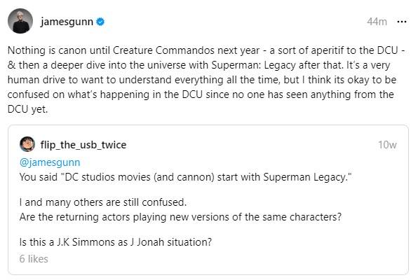 “Nothing Is Canon”: James Gunn Explains New DC Universe Continuity From ...