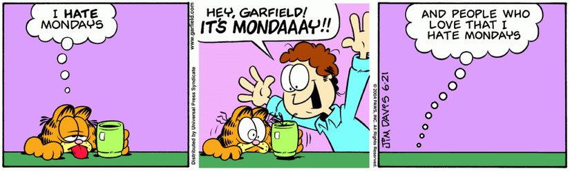 10 Funniest Garfield Comics Where Garfield Hates Mondays