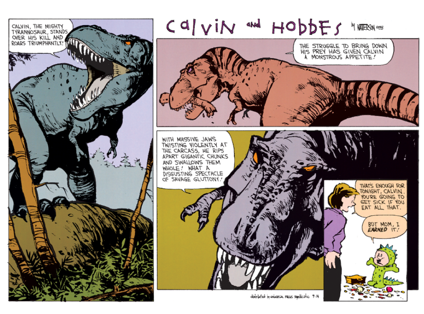 10 Most Surreal Calvin and Hobbes Comics About Dinosaurs