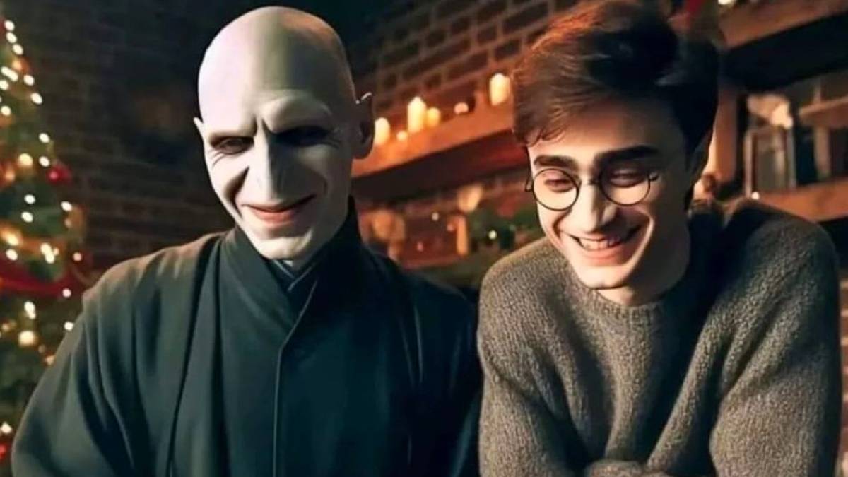 Harry Potter & Voldemort Are Unsettlingly Sweet BFFs In Christmas Art ...