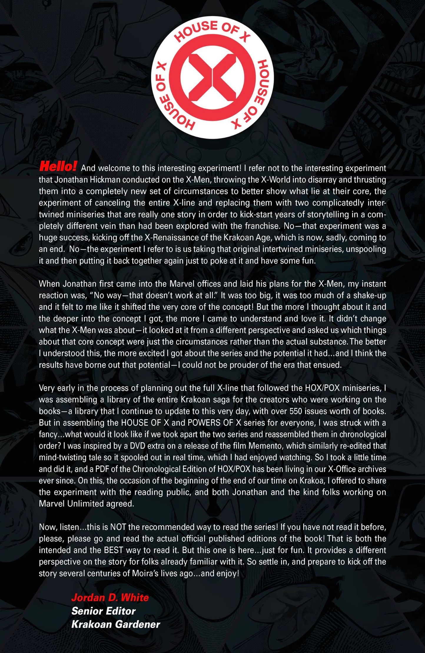 X-Men Meets Memento: New HoX/PoX Chronological Edition Ushers in Krakoa ...